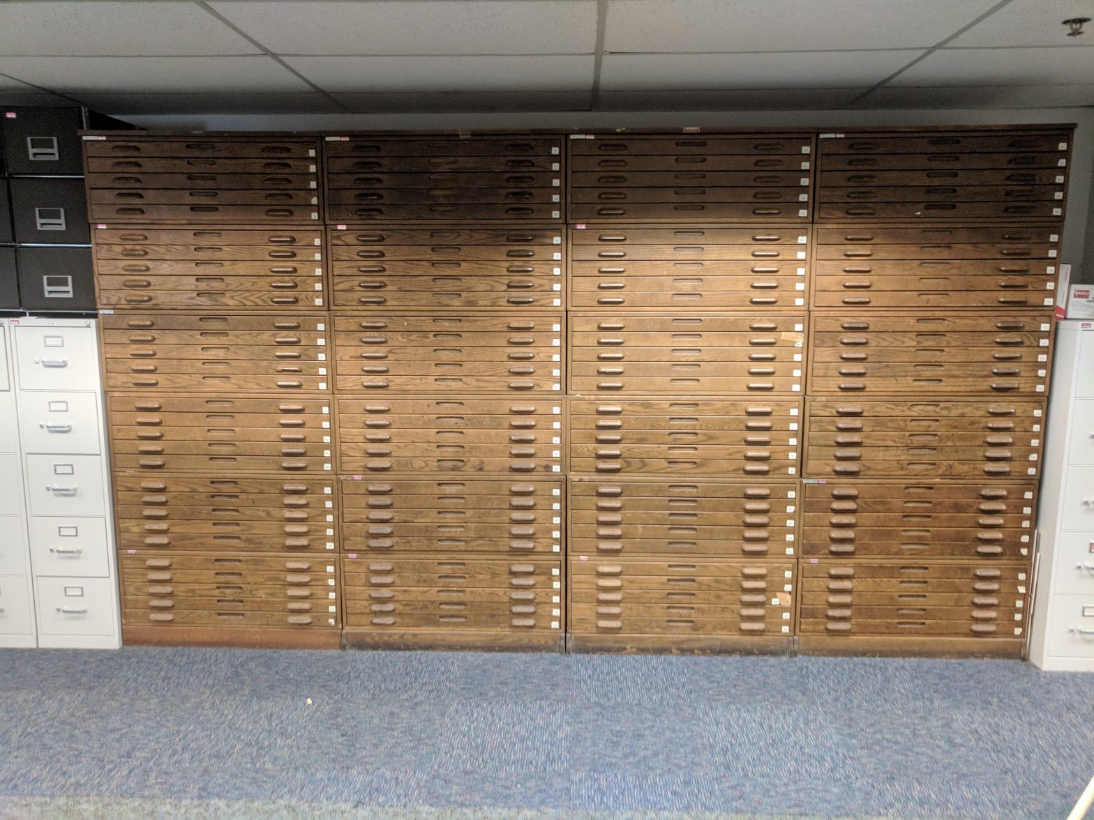 Hamilton Wooden Flat File Cabinet 5 Drawer Oak – The Letterpress Store