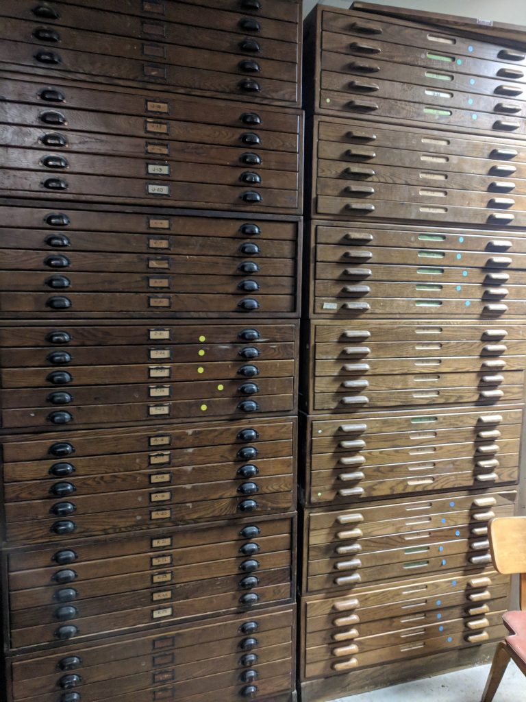 Hamilton Wooden Flat File Cabinet 5 Drawer Oak – The Letterpress Store